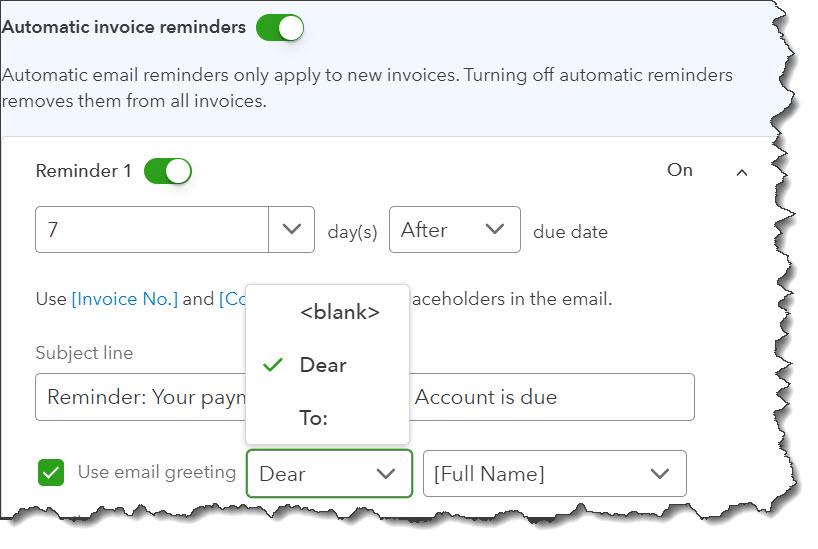Are you sending automated reminder emails in QuickBooks Online? | SEK